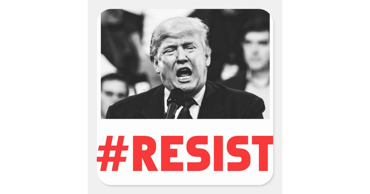 TRUMP RESIST SQUARE STICKER | Zazzle