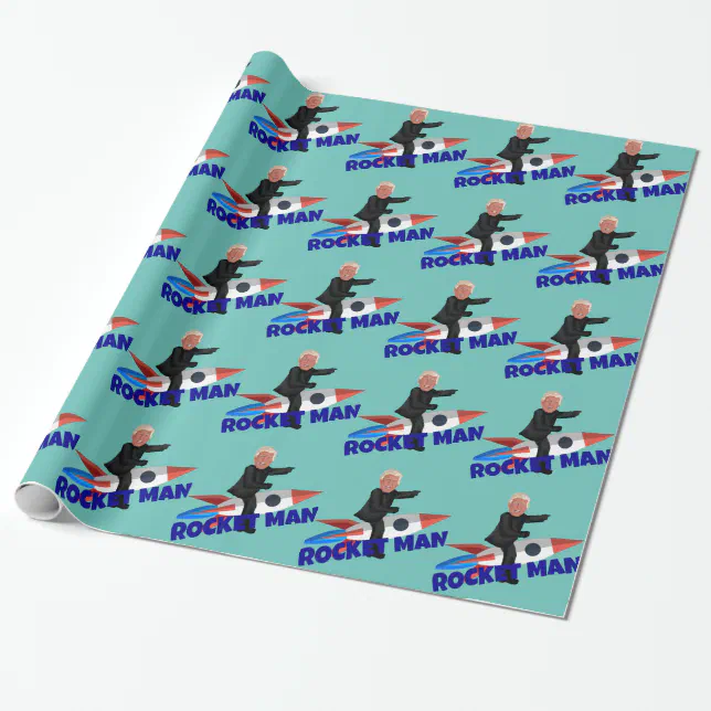 Trump Rides a Rocket Wrapping Paper | Zazzle