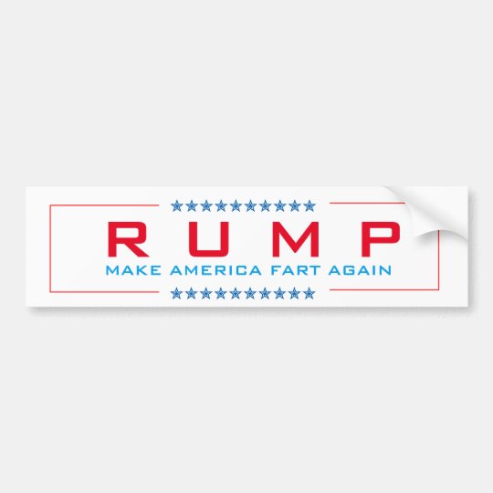 Trump, "Rump" parody, make america fart sticker | Zazzle.com
