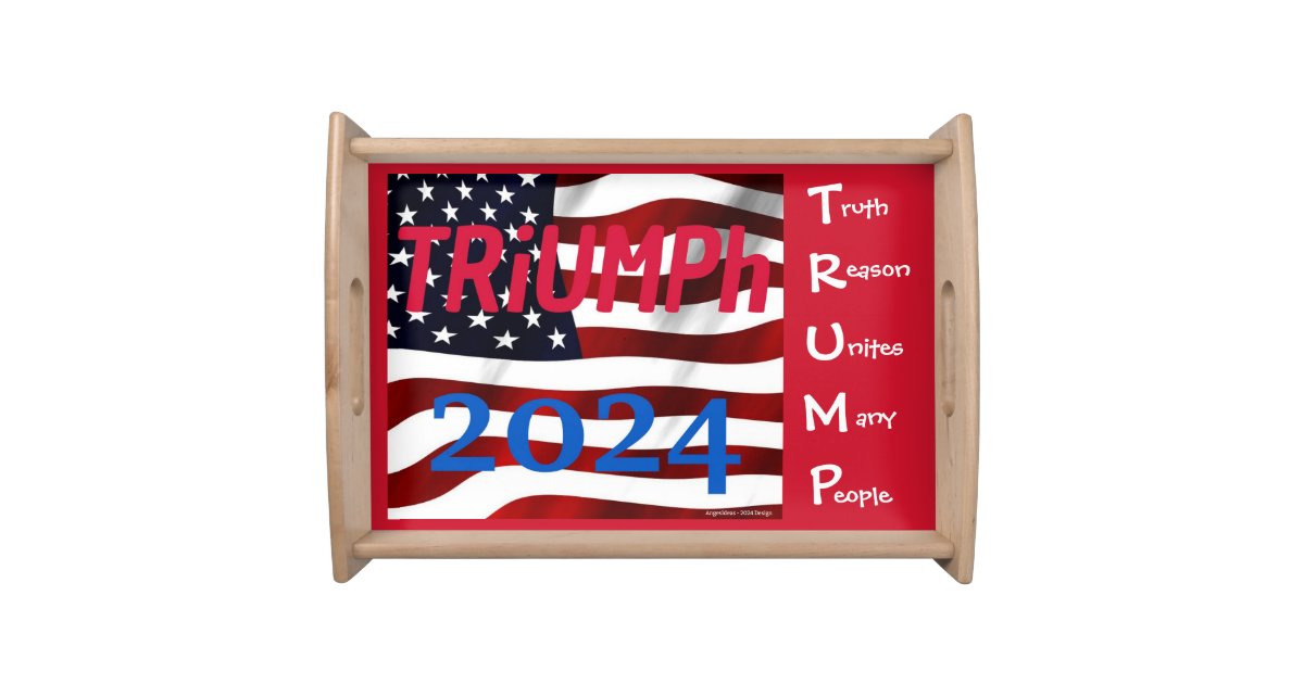 TRUMP Serving Tray - "TRiUMPh 2024" | Zazzle