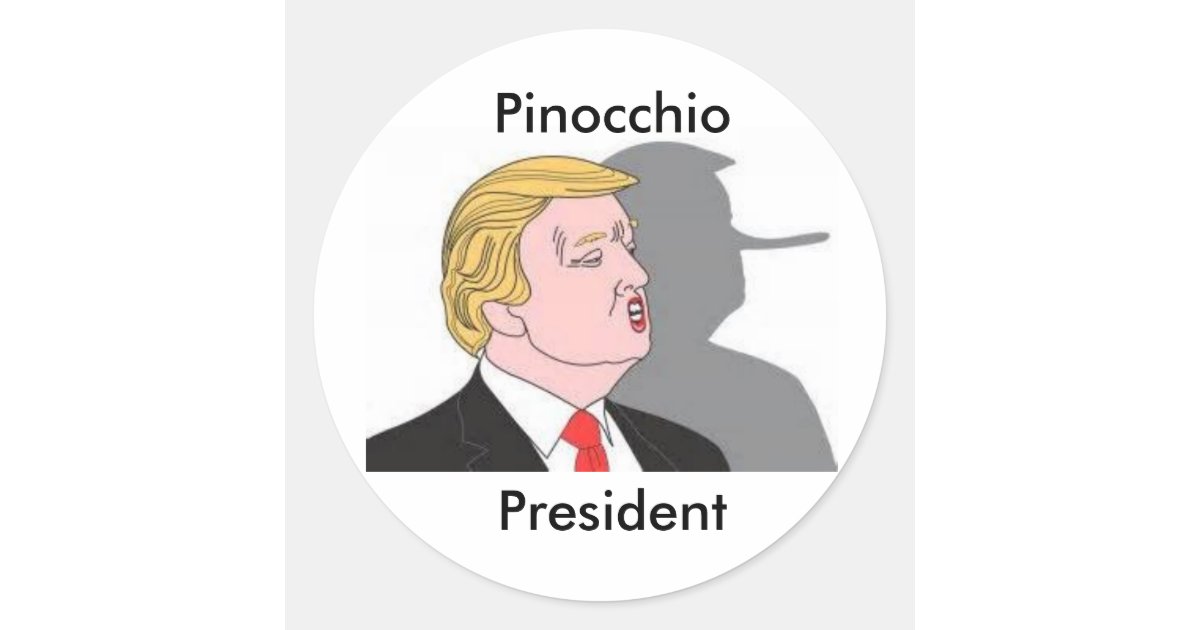 Trump the Pinocchio President sticker | Zazzle