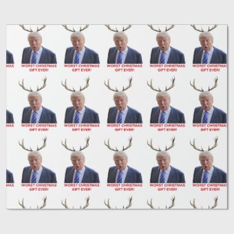 Trump, the worst Christmas gift ever! Wrapping Paper | Zazzle
