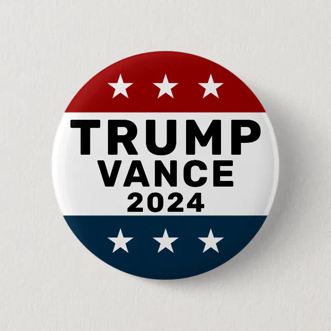 Trump Vance 2024 Classic Star Pinback Button | Zazzle