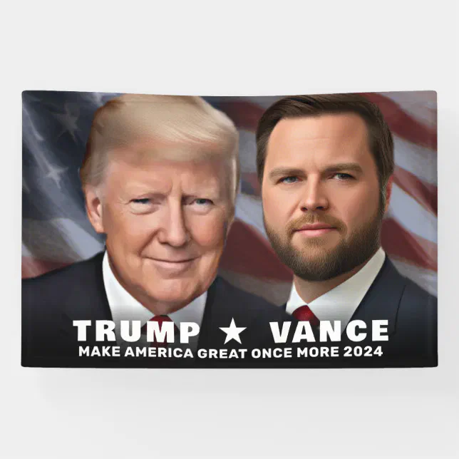 Trump Vance Photo 2024 Campaign Large Indoor Banner | Zazzle