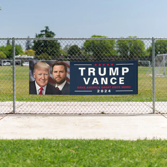 Trump Vance Photo 2024 Campaign Large Outdoor Banner | Zazzle