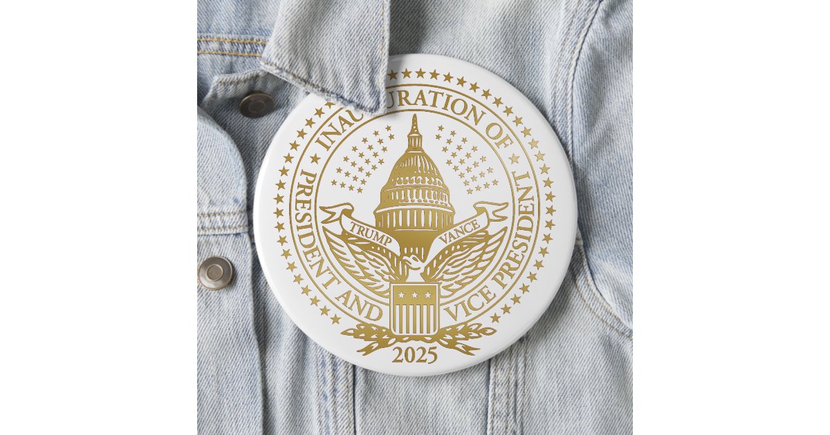 Trump Vance President Inaugural Logo Inauguration Button | Zazzle