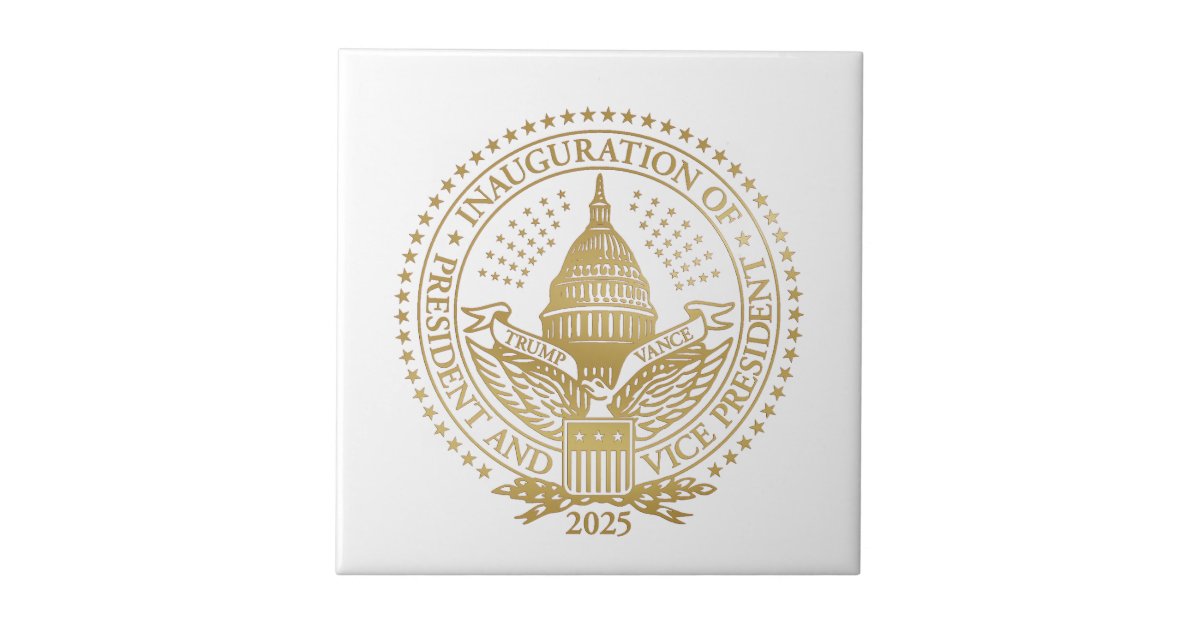 Trump Vance President Inaugural Logo Inauguration Ceramic Tile | Zazzle