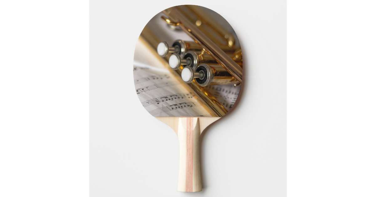 Trumpet and Sheet Music Brass Instrument Ping Pong Paddle | Zazzle