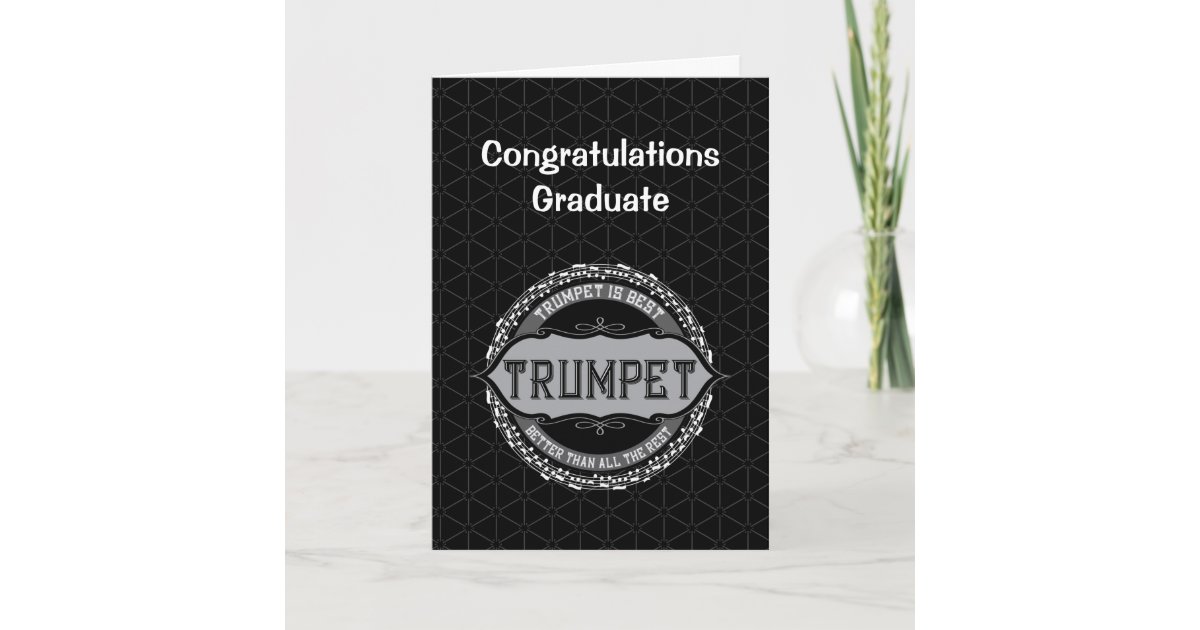 Trumpet Best Music Note Circle Graduation Card | Zazzle