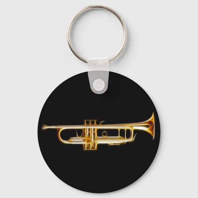 Trumpet Brass Horn Wind Musical Instrument Keychain | Zazzle