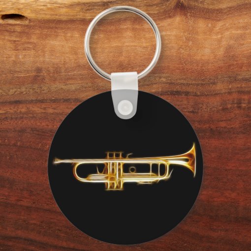 Trumpet Brass Horn Wind Musical Instrument Keychain | Zazzle