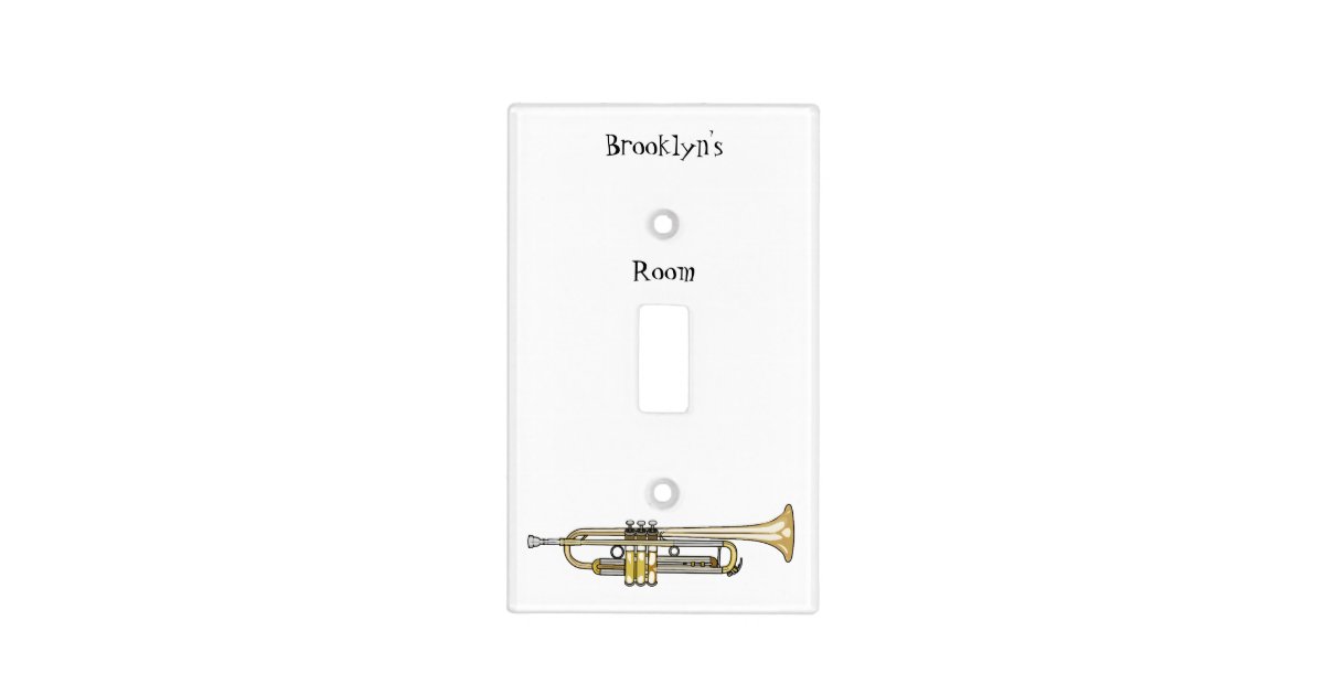 Trumpet cartoon illustration light switch cover | Zazzle