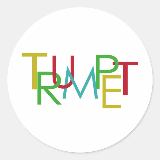 Trumpet Classic Round Sticker | Zazzle.com
