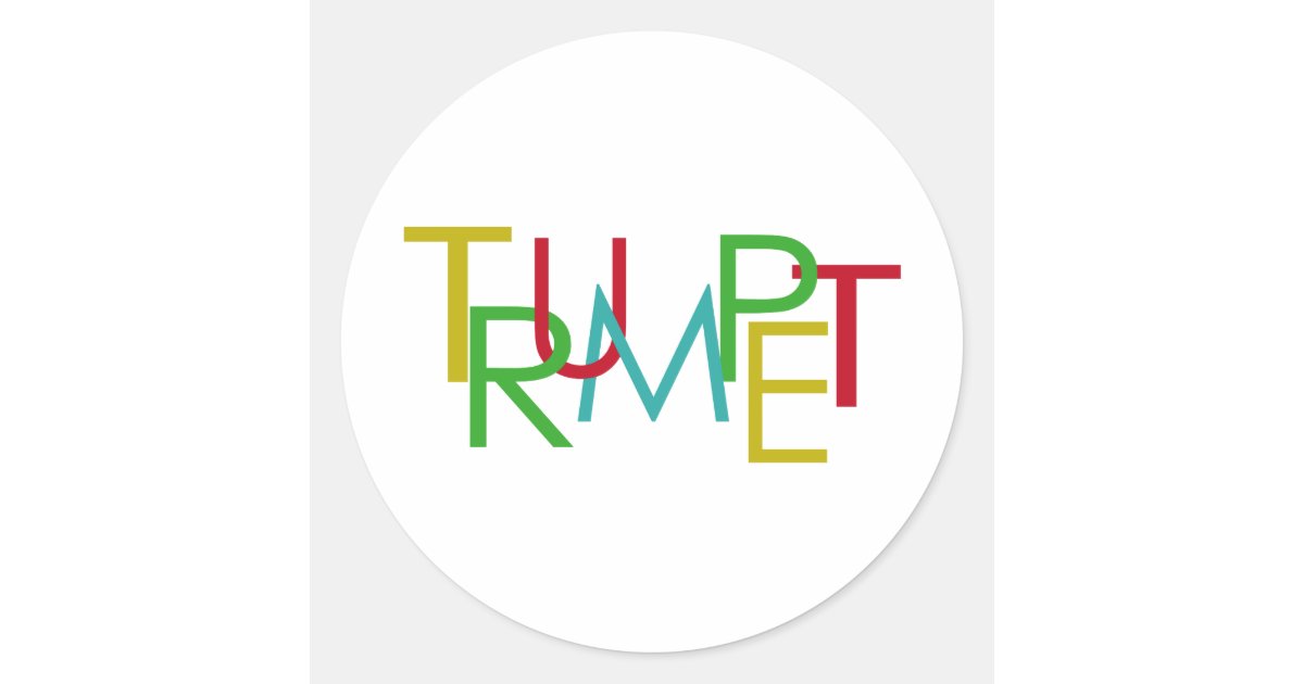 Trumpet Classic Round Sticker | Zazzle