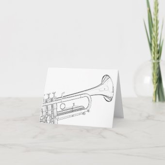 Trumpet Drawing Greeting Cards | Zazzle
