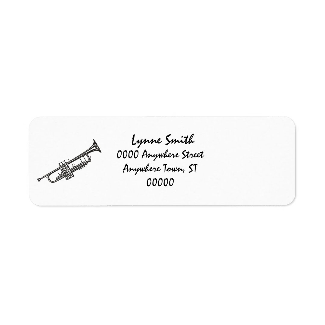 Trumpet "Drawing" Label | Zazzle