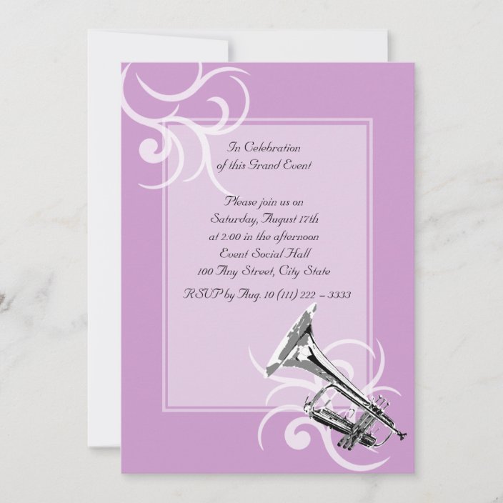 Trumpet Full Color Invitation | Zazzle.com