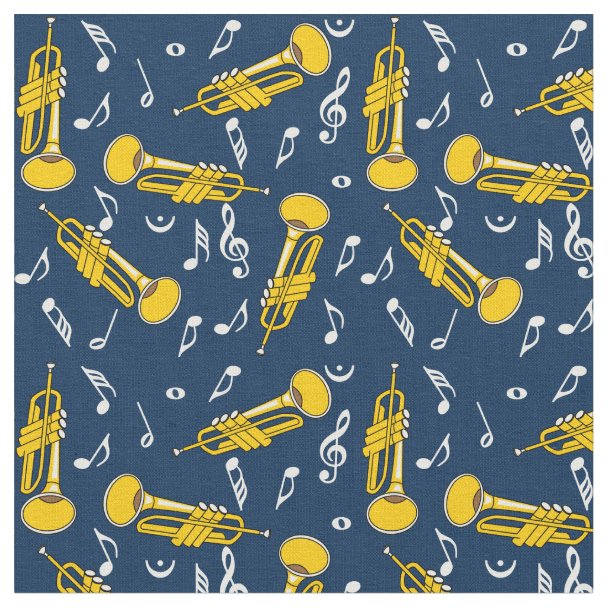 Fancy Music Notes Fabric | Zazzle