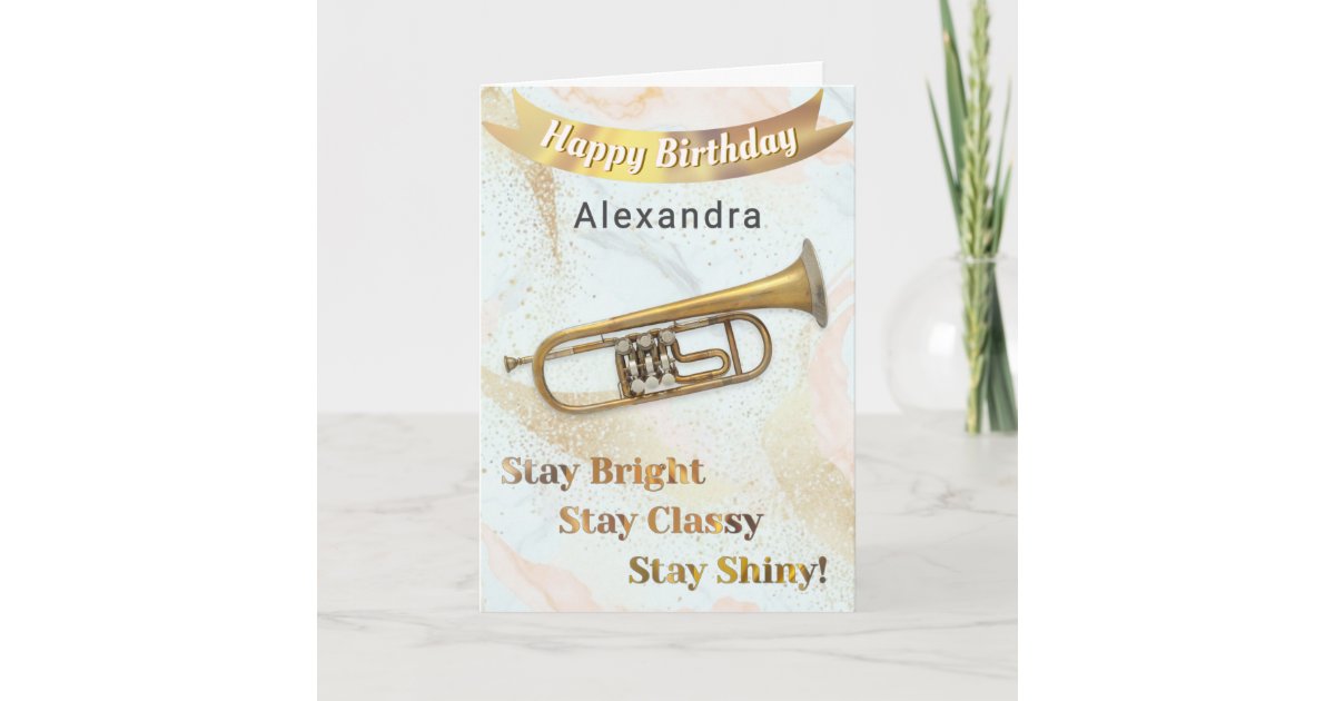 Trumpet Musical Instrument Personalized Birthday Card | Zazzle