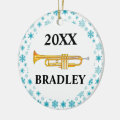 Trumpet Personalized Band Christmas Gift Ceramic Ornament | Zazzle