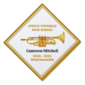 Trumpet Player High School Band Gold Personalized Graduation Cap Topper ...