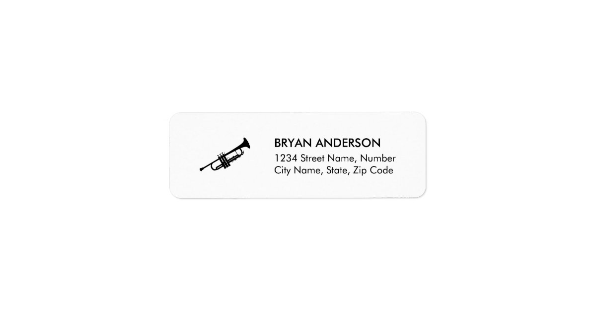 Trumpet Return Address Label | Zazzle