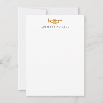 Trumpet Stationery - Trumpet Thank You Note Cards | Zazzle