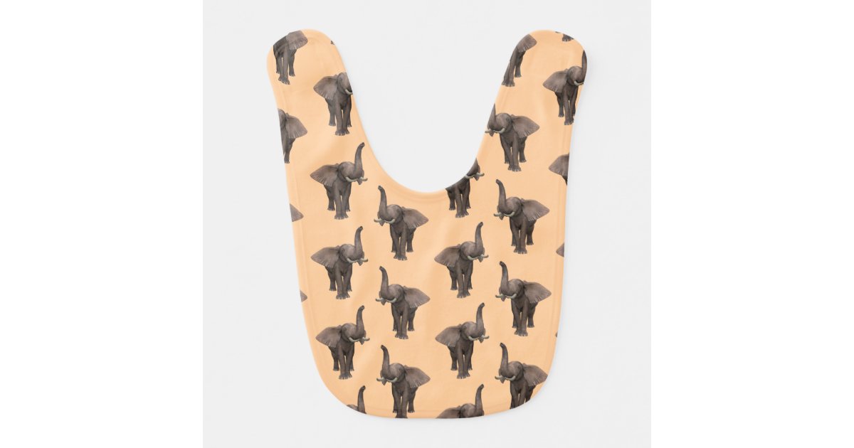 Trumpeting Elephant Baby Bib | Zazzle