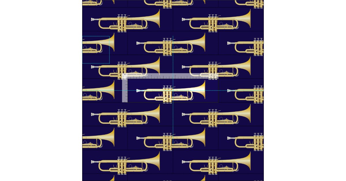 Trumpets Music Musician Room Decor Blue Fabric | Zazzle