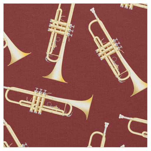 Trumpets Music Musician Room Decor Red Fabric | Zazzle