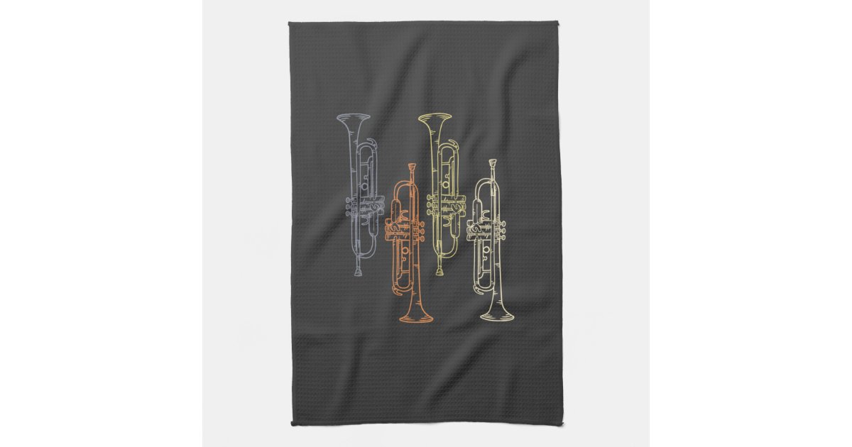 Trumpets Vintage Kitchen Towel | Zazzle