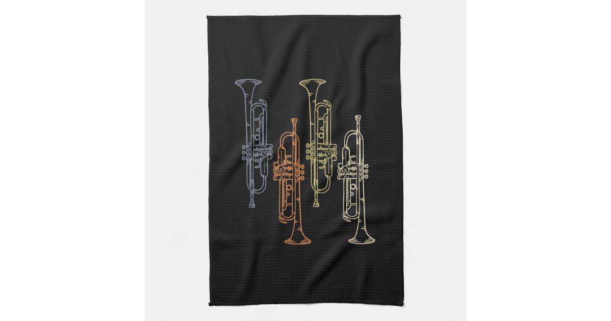 Trumpets Vintage Kitchen Towel | Zazzle