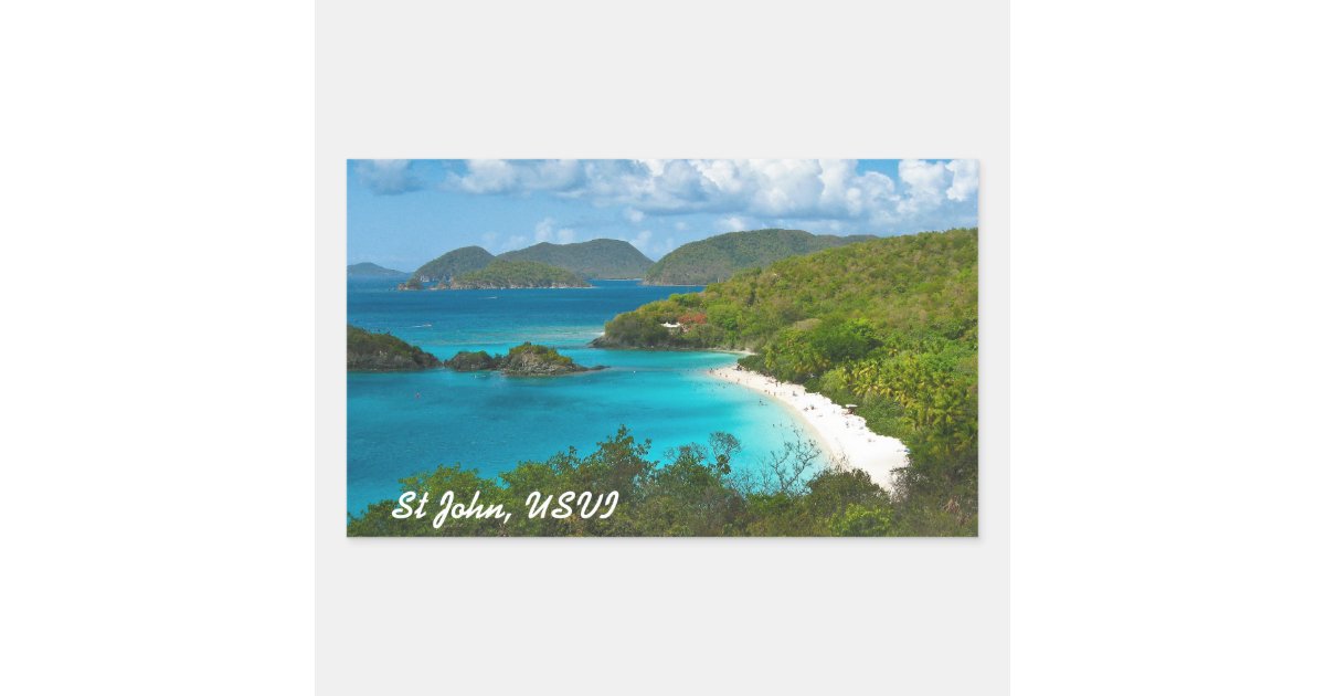 Trunk Bay, St John USVI Rectangular Sticker | Zazzle