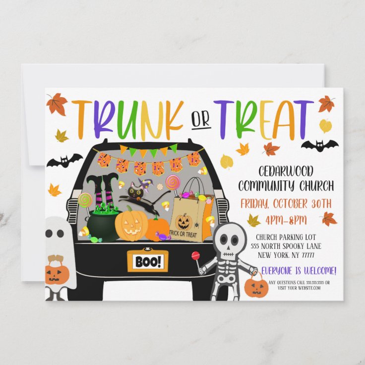 Trunk or Treat Invitation | Zazzle
