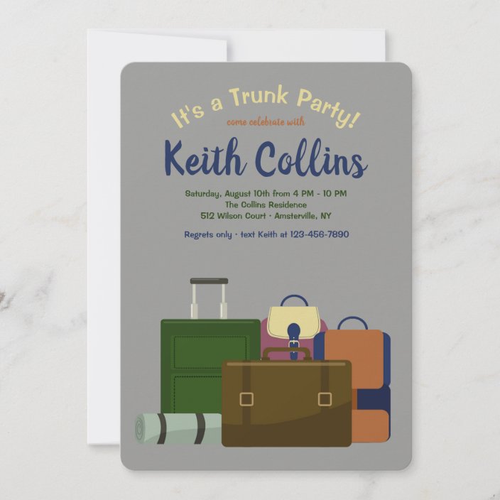 Trunk Party (Male) Invitation | Zazzle
