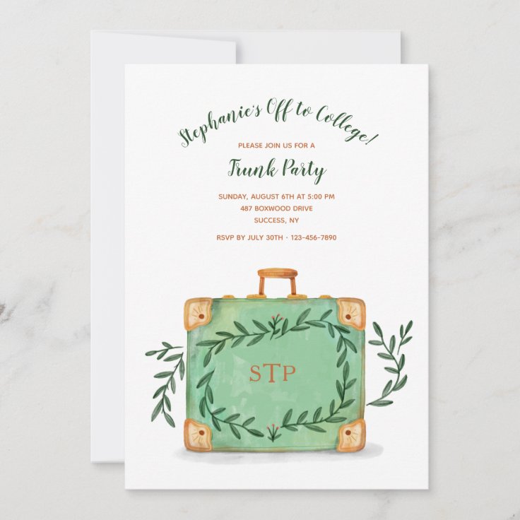 Trunk Party Valise Invitation | Zazzle