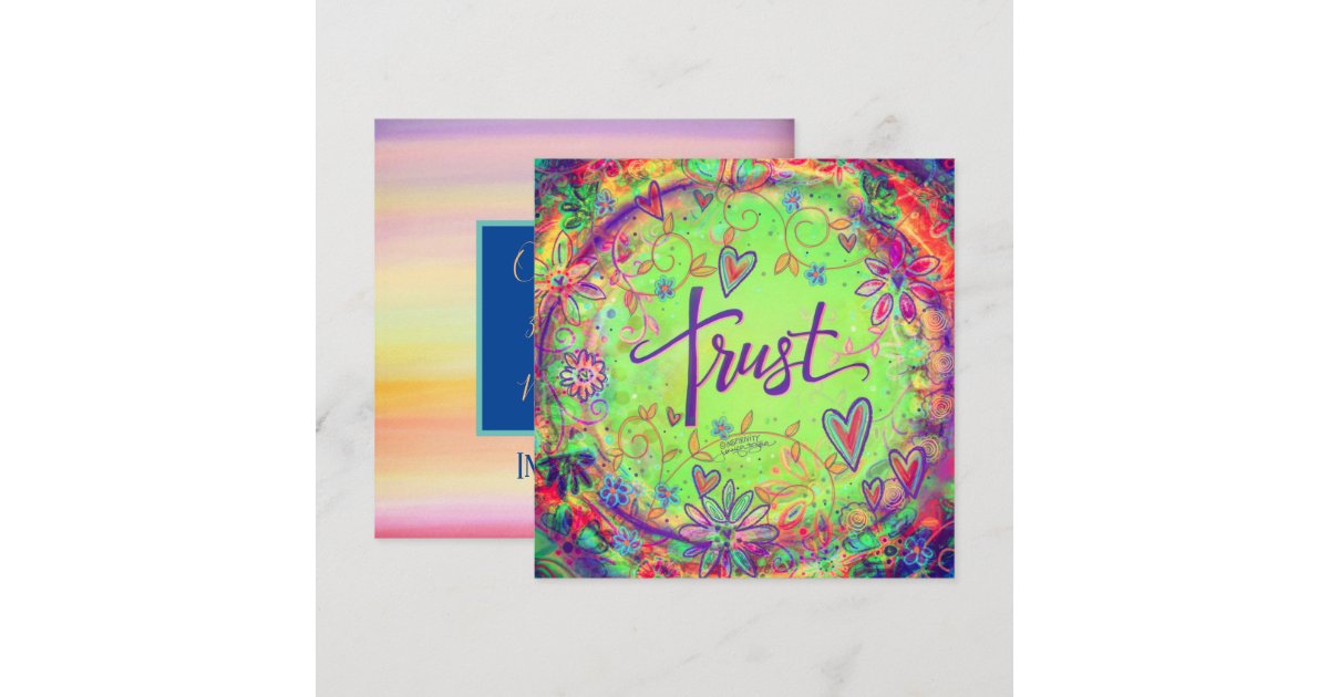Trust BoHo Floral Encouragement Inspirational Thank You Card | Zazzle