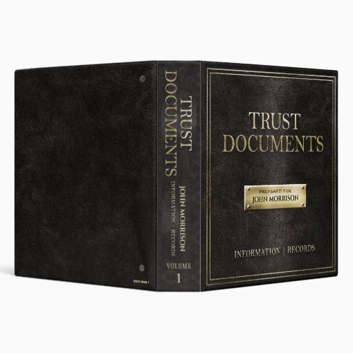 Trust Documents Binder | Zazzle
