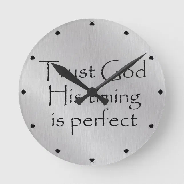 Trust God's Timing Quote Round Clock | Zazzle