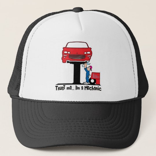 Trust Me I'm a Mechanic Funny Auto Mechanic Trucker Hat | Zazzle.com