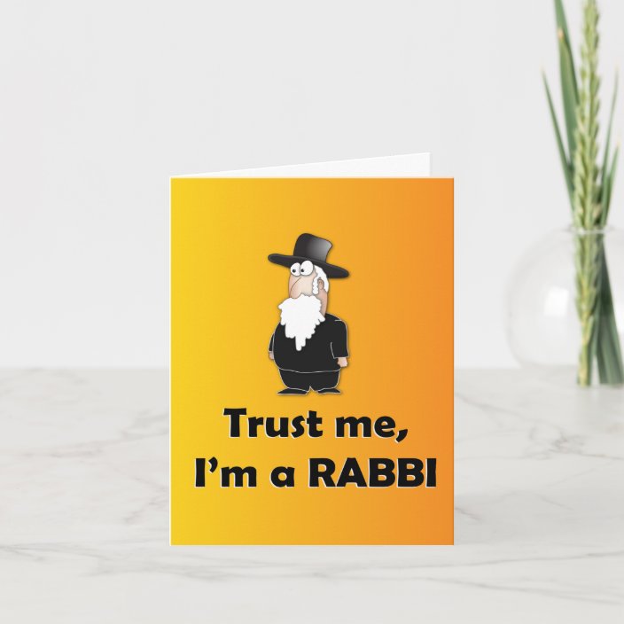 Trust me I'm a rabbi - Funny jewish humor Card | Zazzle.com
