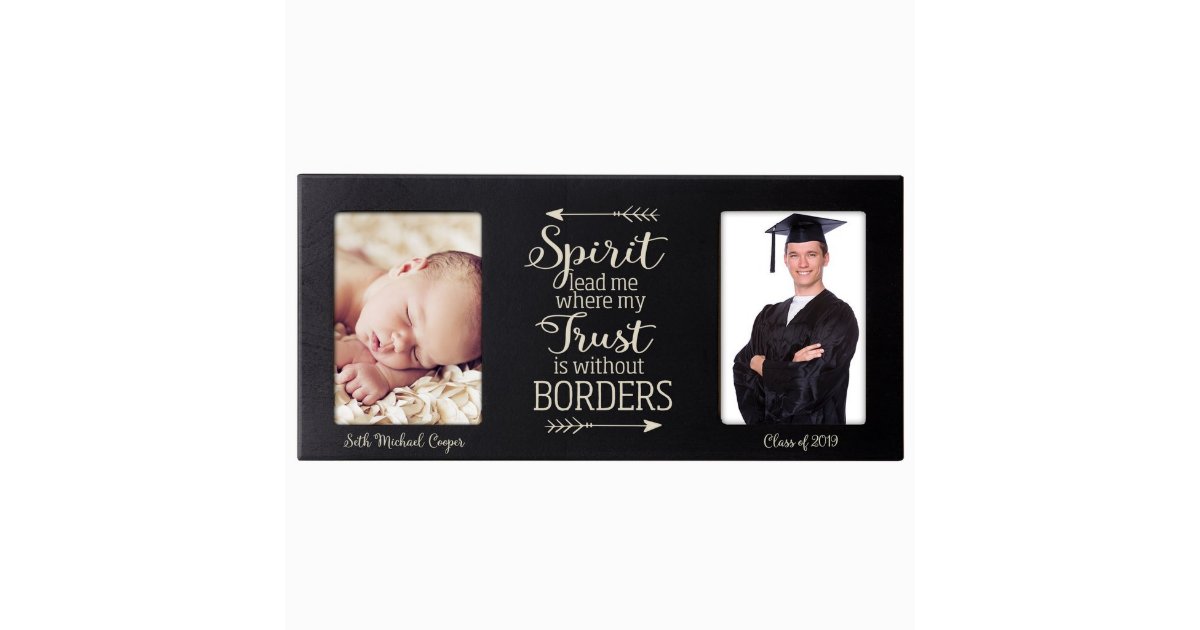 Trust Without Borders Black Double Photo Frame | Zazzle
