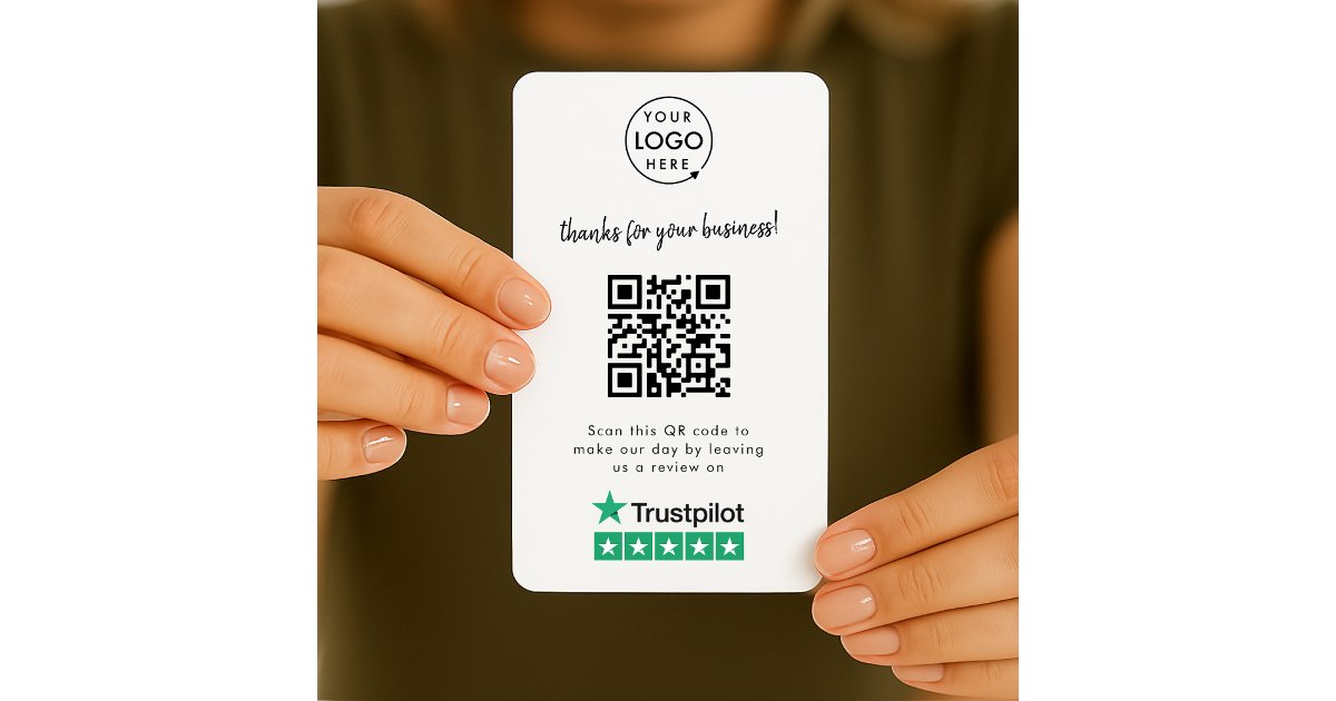 Trustpilot Reviews Business Card | QR Code Handout | Zazzle