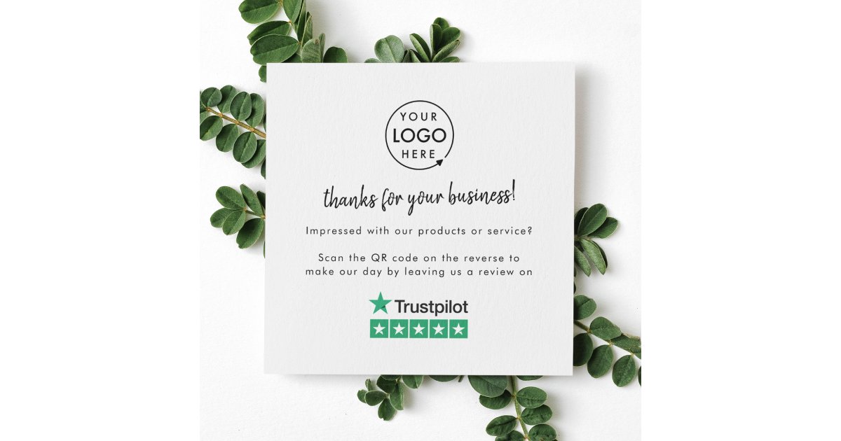 Trustpilot Reviews Business Card | QR Code Insert | Zazzle