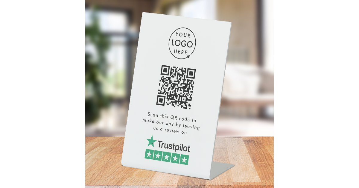 Trustpilot Reviews Tabletop Sign | QR Code Review | Zazzle