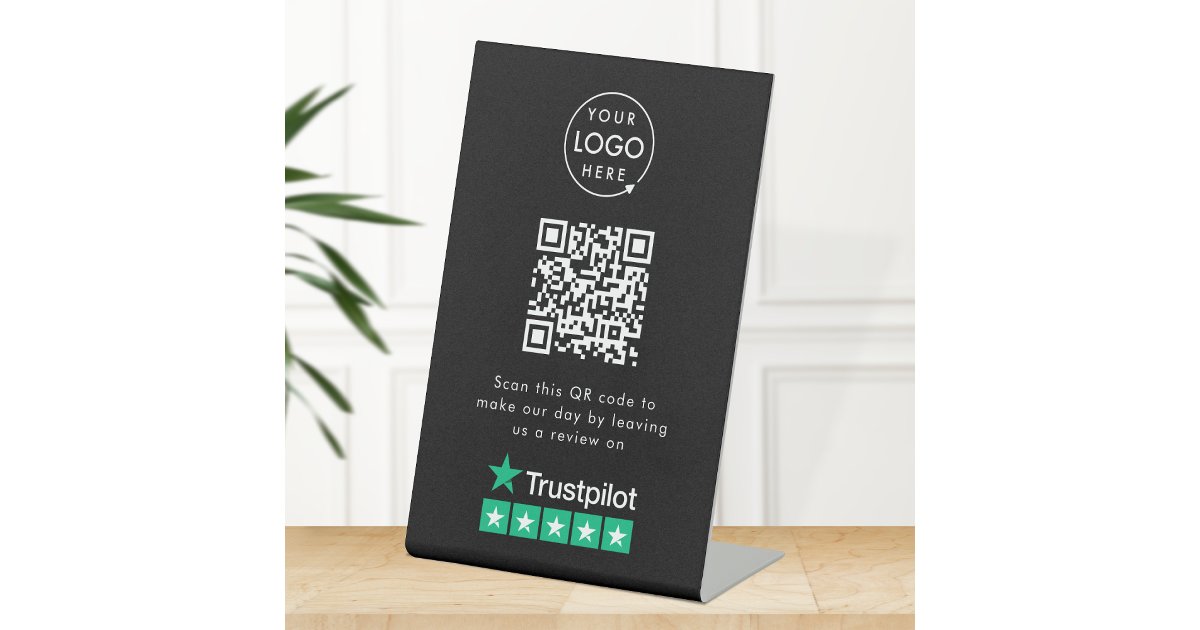 Trustpilot Reviews Tabletop Sign | QR Review Link | Zazzle