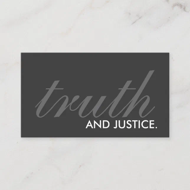 truth and justice. (color customizable) business card | Zazzle