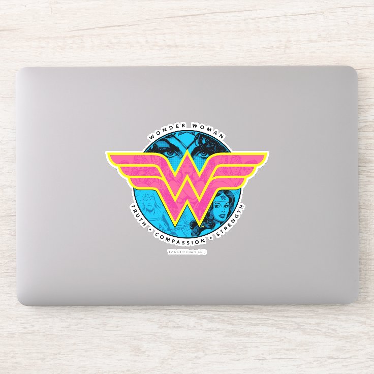 Truth Compassion Strength Comic Wonder Woman Logo Sticker | Zazzle