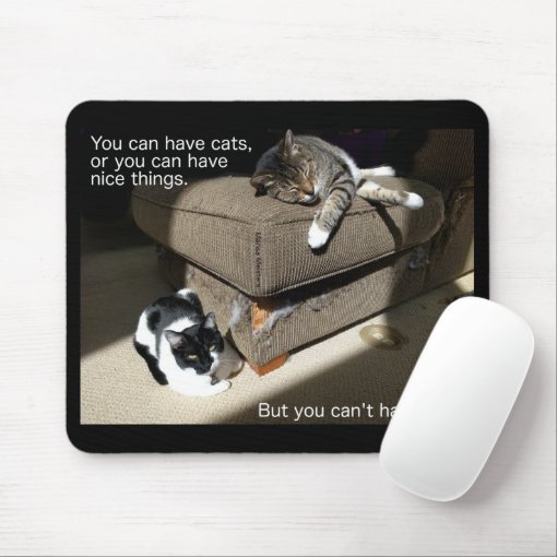 Truth in Cat-vertising Cat Meme Mouse Pad | Zazzle