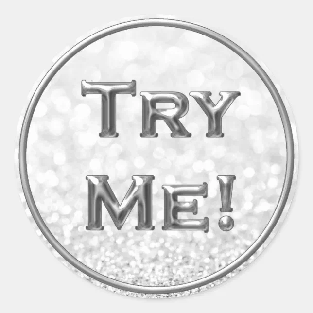 Try Me Glitter Silver Gray Tester Sample Container Classic Round ...